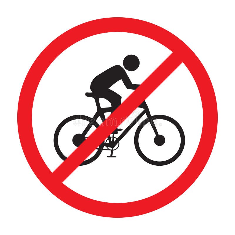 No Bicycles Warning Sign. No Bikes Symbol on White Background Stock ...