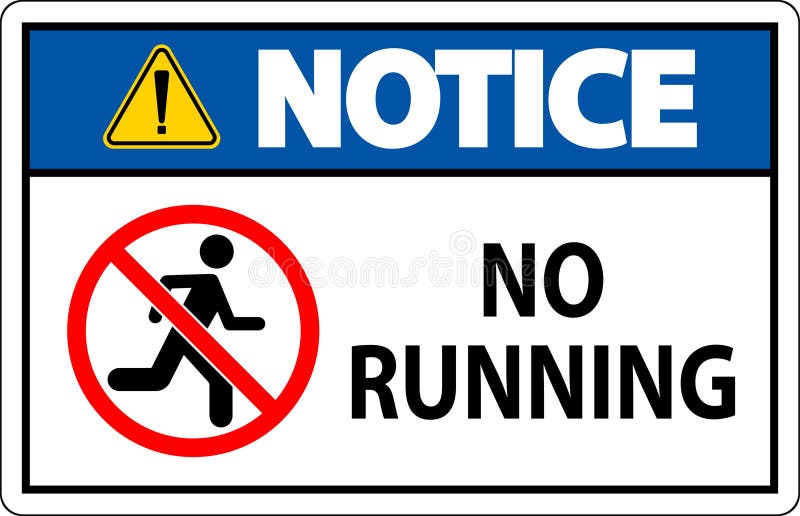 Prohibition Sign, No Running Symbol Stock Vector - Illustration of ...