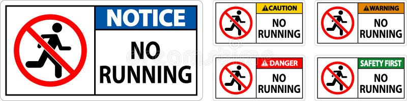 Prohibition Sign, No Running Symbol Stock Vector - Illustration of ...