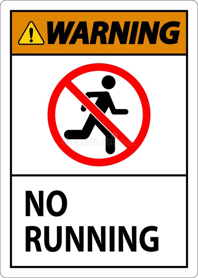 No Running Sign Stock Illustrations – 402 No Running Sign Stock ...