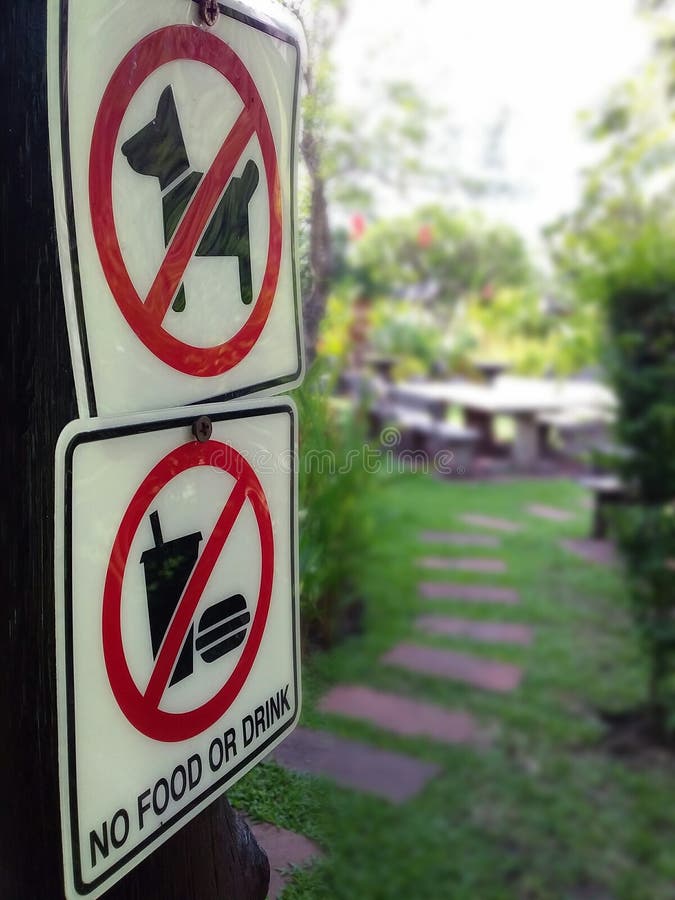 Prohibition Sign in Restaurant Stock Photo - Image of warning, public ...