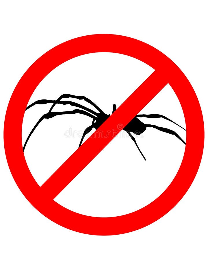 Sign - no spiders stock illustration. Illustration of zone - 12332059