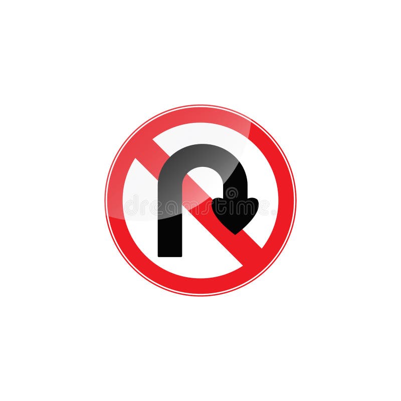 Prohibition Sign U-turn . Vector Illustrations Stock Illustration ...