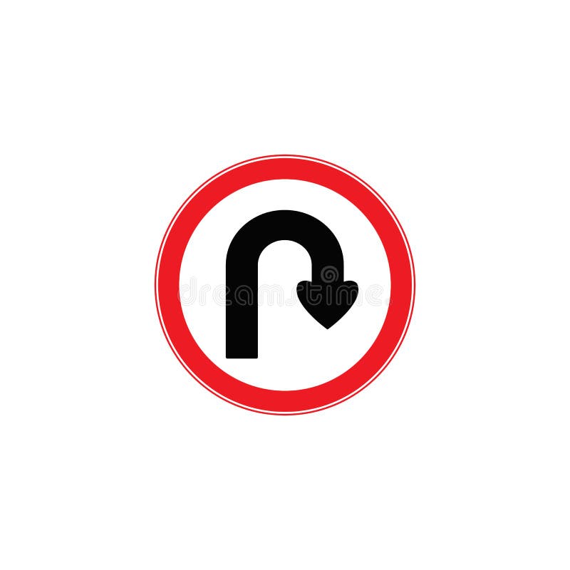 Prohibition Sign U-turn . Vector Illustrations Stock Illustration ...