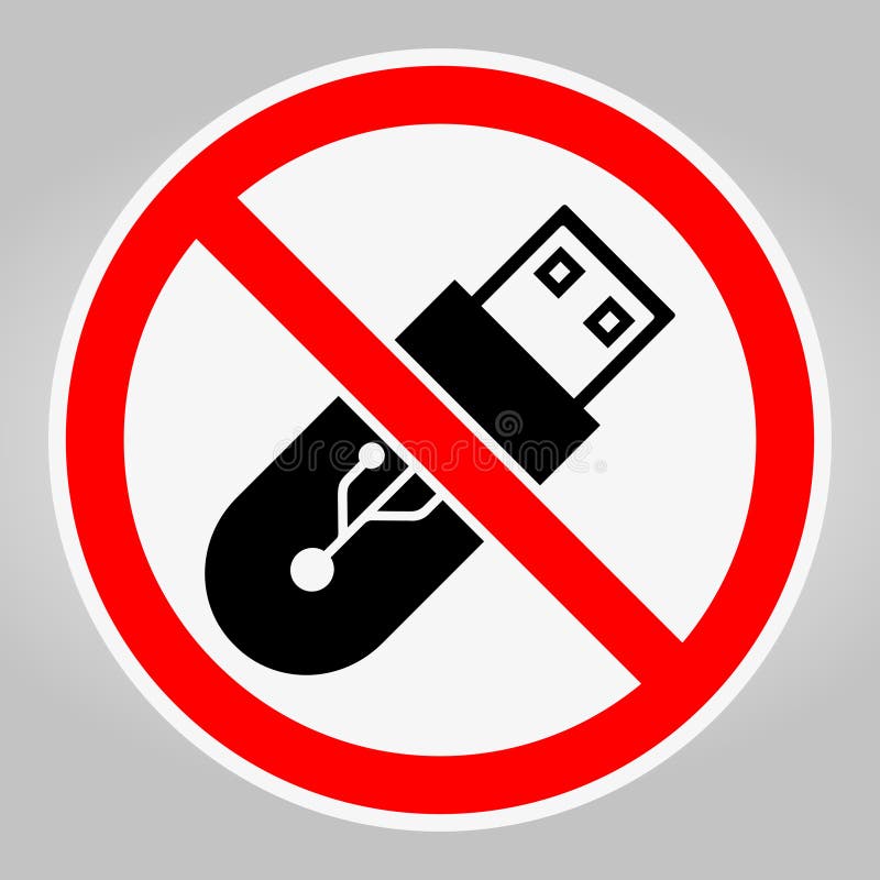 Prohibition Sign for USB Devices in Restricted Areas Stock Vector ...