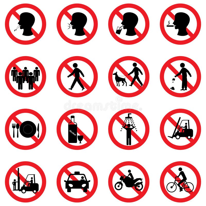 16 Prohibition signs stock vector. Illustration of alcohol - 214526774