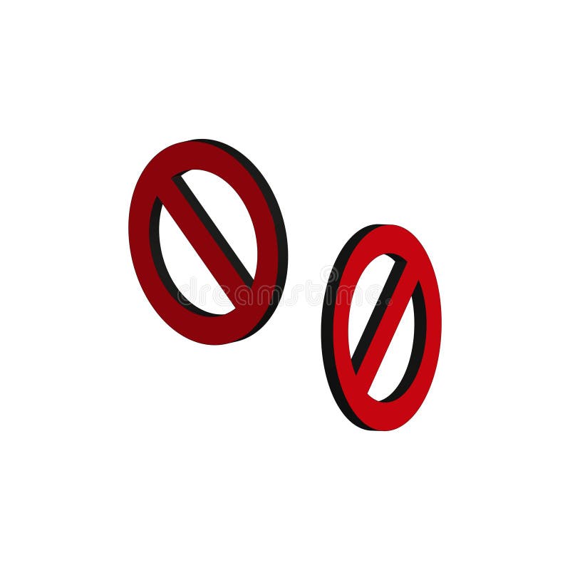 Prohibition Symbol Icon. No Entry Signs. Red and Black Vector ...