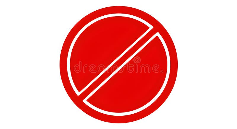 Prohibition Symbol in Red Circle with Diagonal Line on a Clean White ...