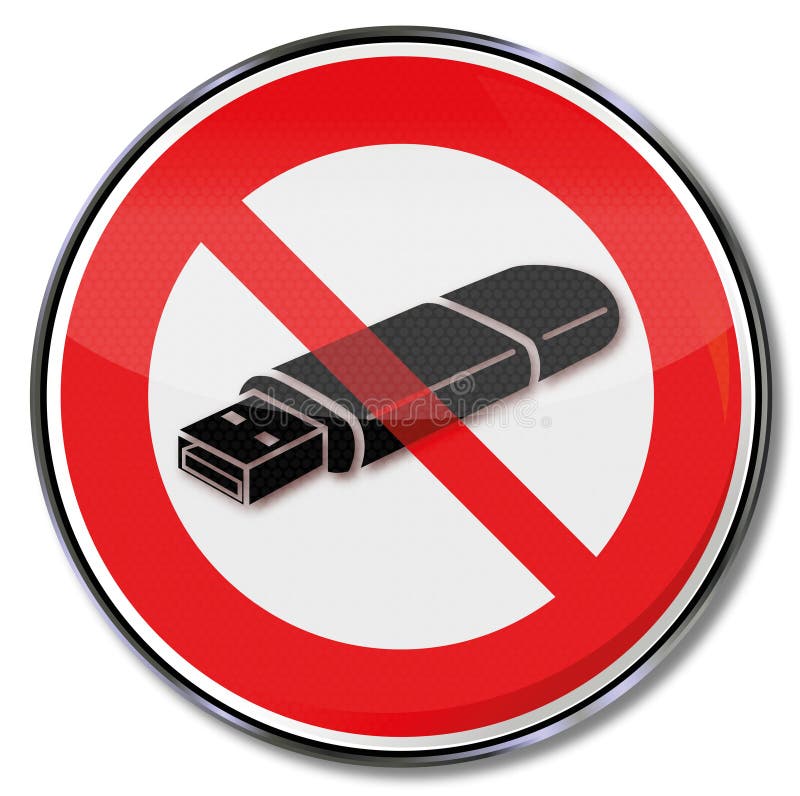 Prohibition for usb-sticks stock vector. Illustration of misuse - 76468748