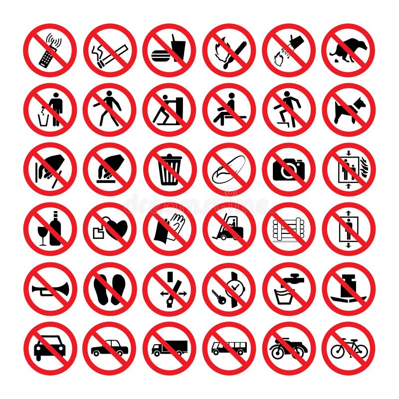 Prohibitory Signs Illustration Vector Based Drawing Stock Vector ...