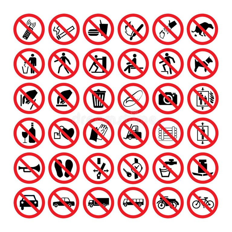 Prohibitory Signs Illustration Vector Based Drawing Stock Vector ...