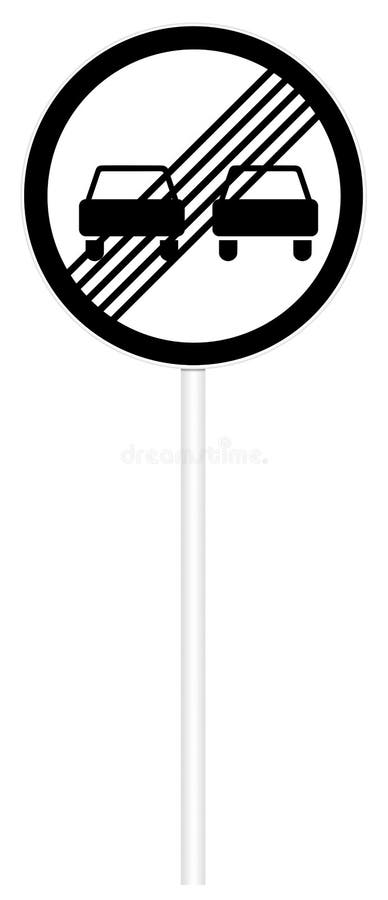 Prohibitory Traffic Sign - End Zone Overtaking Stock Illustration ...