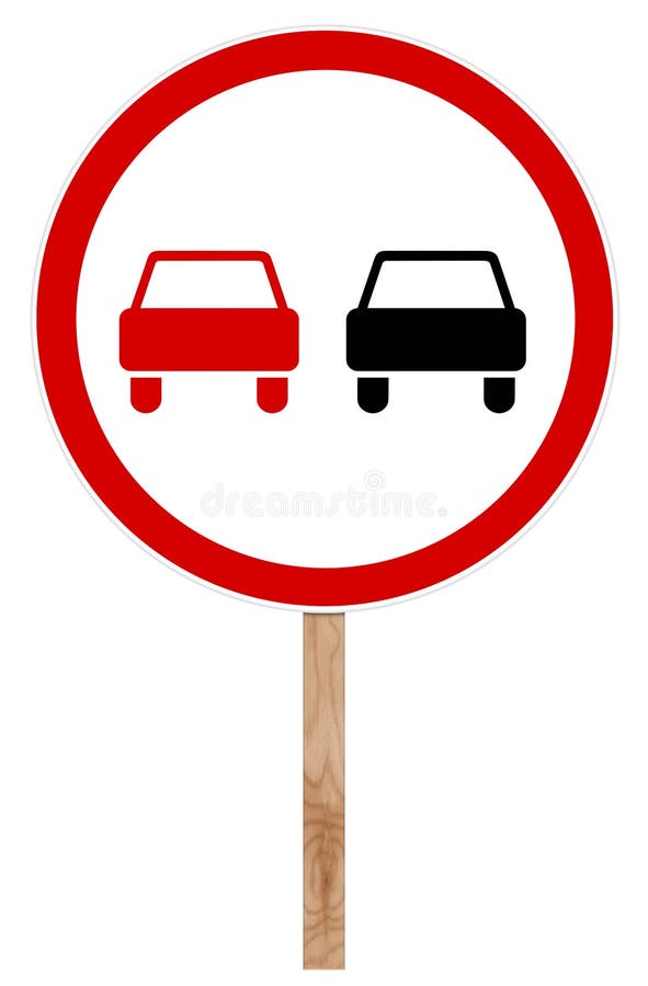Prohibitory Traffic Sign - Overtaking Stock Photo - Image of road ...