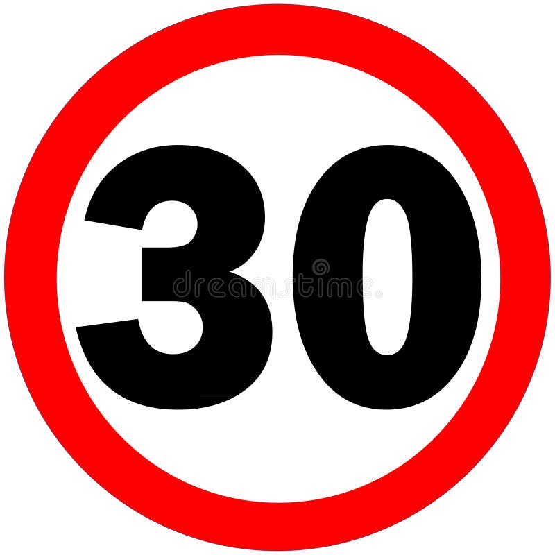 Prohibitory Traffic Speed Limit Sign 30 Km/h, Logo Element Illustration ... Prohibitory Traffic Speed Limit Sign 30 Km/h, Logo Element Illustration ...