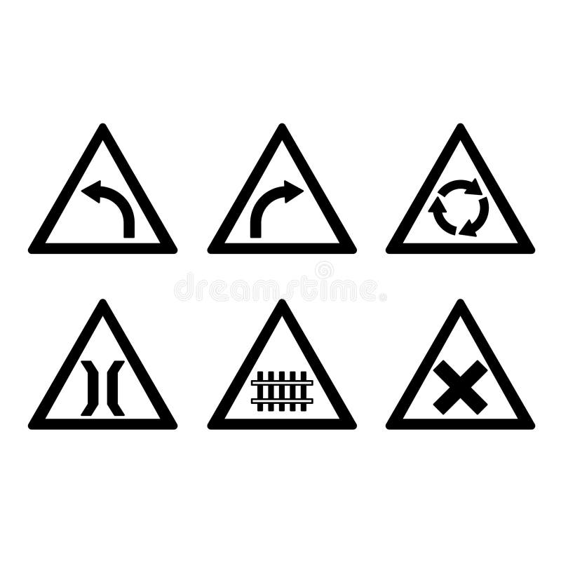 Prohibitory Triangle Road Signs. Stock Vector - Illustration of ...