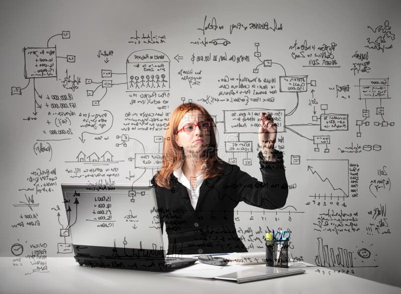 Business Man Thinking about New Projects Stock Photo - Image of graphic ...