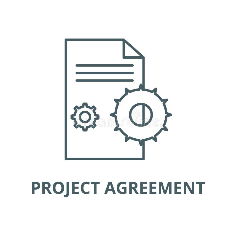 Project Agreement Vector Line Icon, Linear Concept, Outline Sign ...