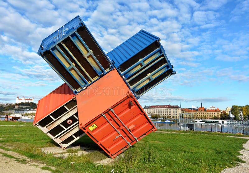 Container Blocks in Streets of Bratislava Editorial Stock Photo - Image ...