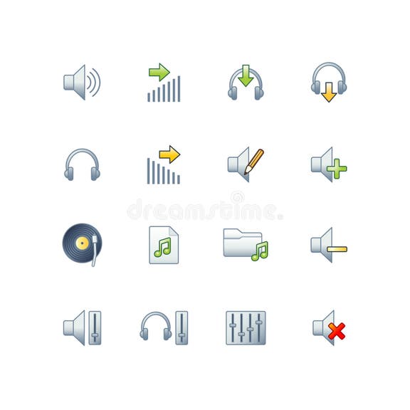 Project audio icons stock vector. Illustration of computer - 3490994