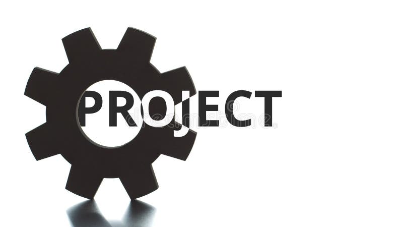 PROJECT Black and White Text Pops Up from the Cogwheel Stock ...