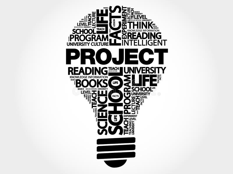 PROJECT bulb word cloud stock illustration. Illustration of conceptual ...
