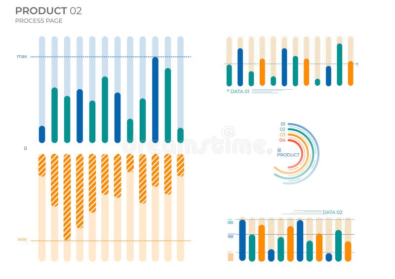 Project Business Analysis Charts in Color. Vector Illustration. Stock ...
