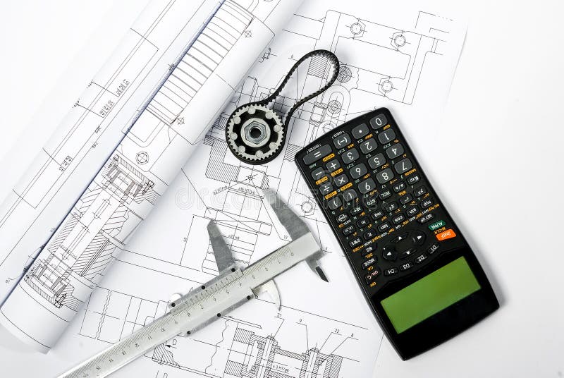 Project with Caliper Blueprint Vertical Stock Image - Image of caliper ...