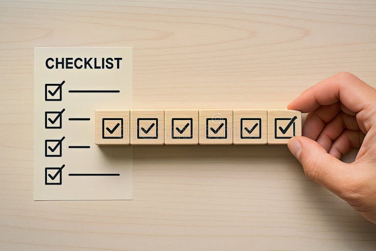 Project Checklist and Task Progress Tracking with Completion Mark Stock ...