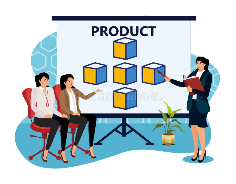 Project Closure. Team Collaborating during a Presentation on Product ...