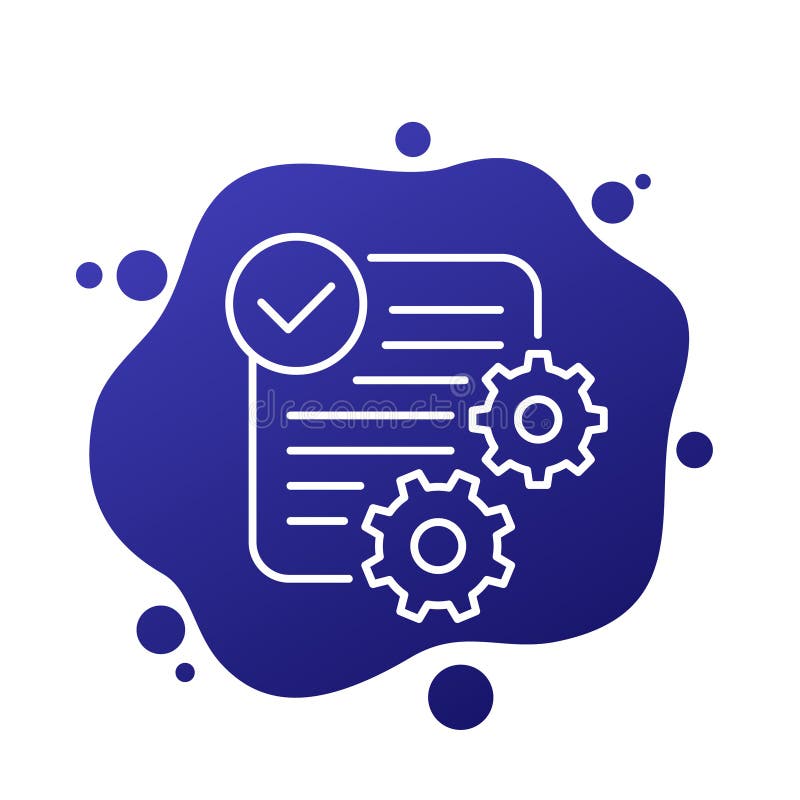 Project Complete Icon, Line Vector Stock Illustration - Illustration of ...