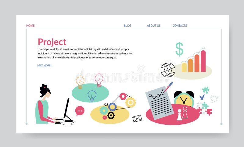 Project Concept, Creative Website Template Stock Vector - Illustration ...