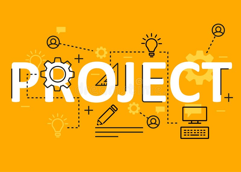 Project Concept Flat Line Design with Icons and Elements. Modern ...