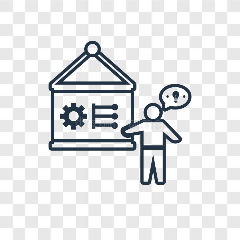 Project Concept Vector Linear Icon Isolated on Transparent Background ...
