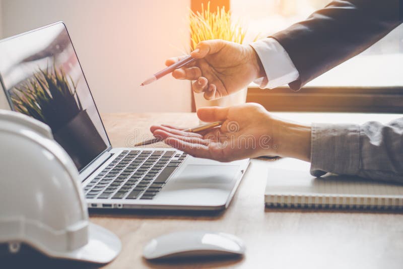 Project Construction Consultation. Supervisor and Staff Discussing ...