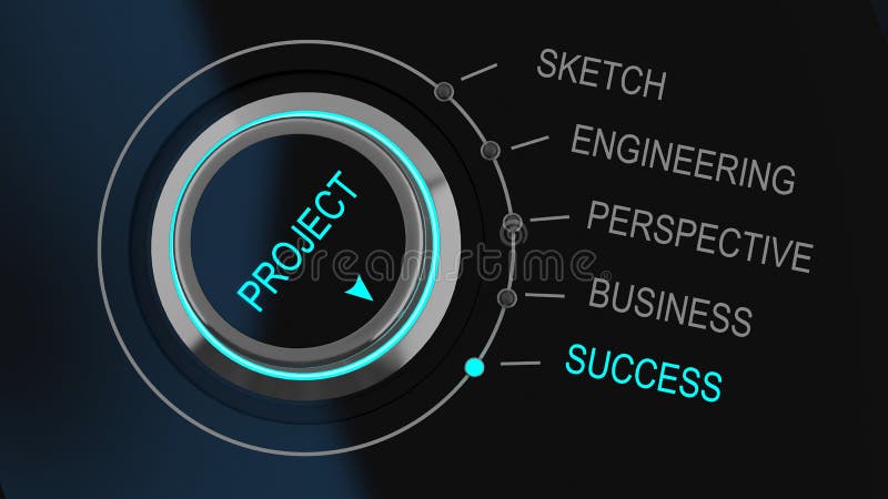 Project Control Dial with Selection Choices Stock Illustration ...