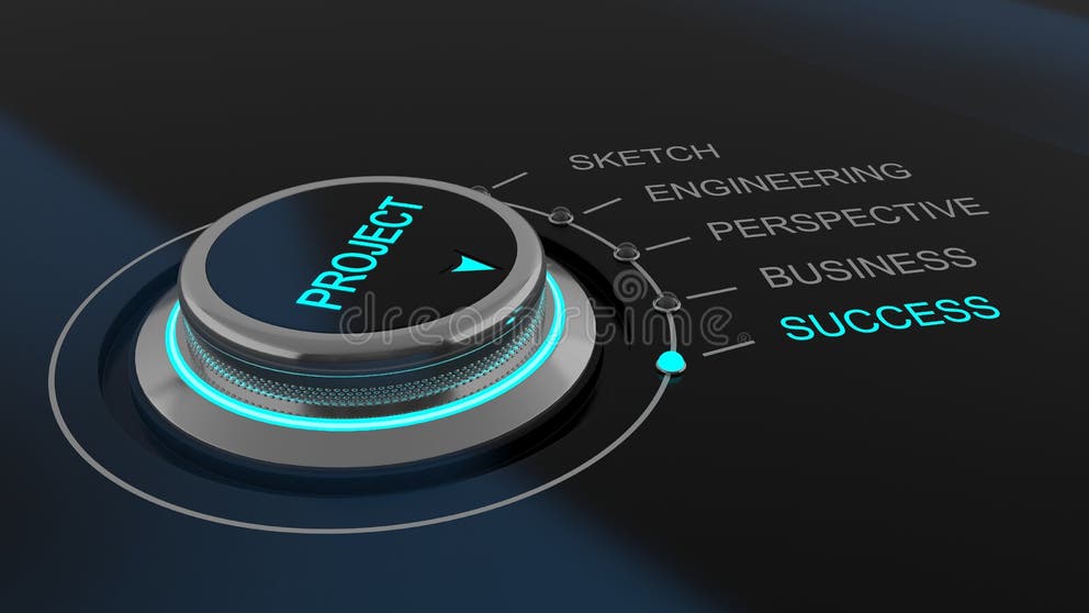 Project Control Dial with Selection Choices Stock Illustration ...