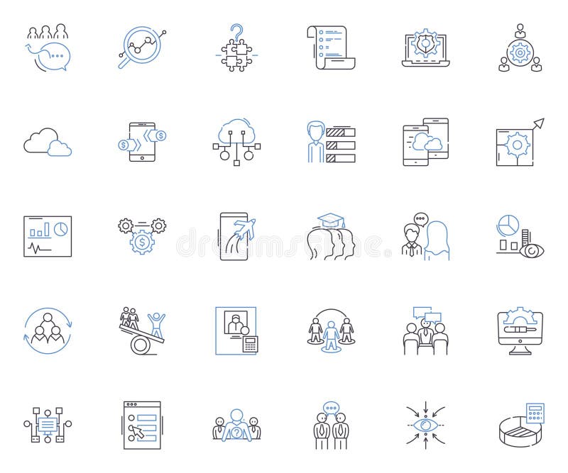 Project Coordination Line Icons Collection Collaboration Planning Leadership Communication