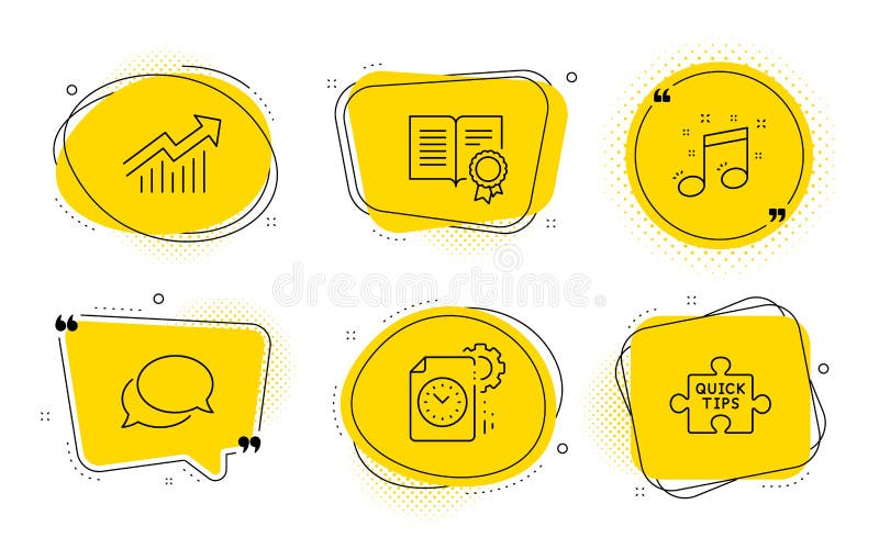 Project Deadline, Diploma and Musical Note Icons Set. Demand Curve ...
