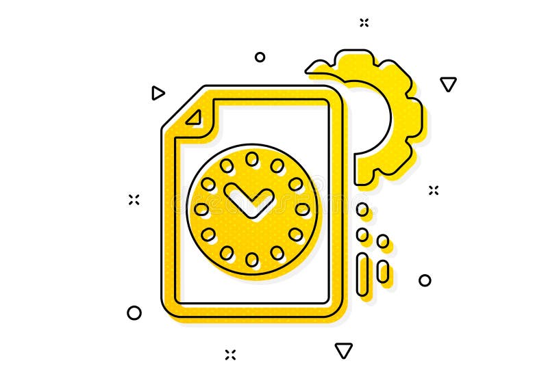 Project Deadline Icon. Time Management Sign. File with Gear. Vector ...