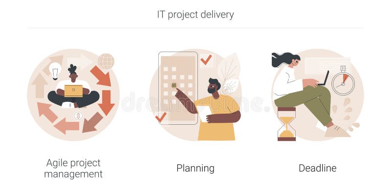 It Project Delivery Abstract Concept Vector Illustrations. Stock Vector ...