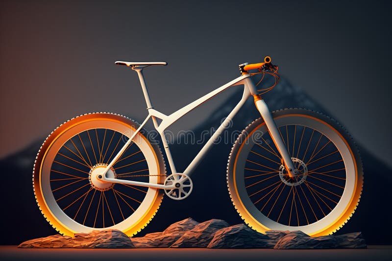 Project Design Illustration Showing a Simple Modern Mountain Bike Stock ...