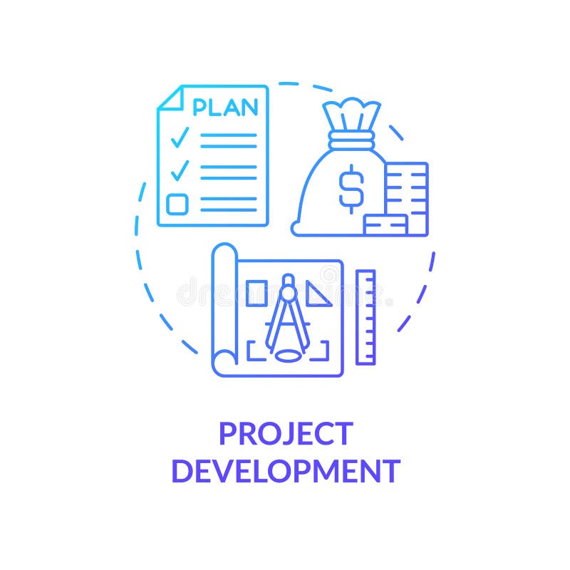 Project Development Blue Gradient Concept Icon Stock Vector ...
