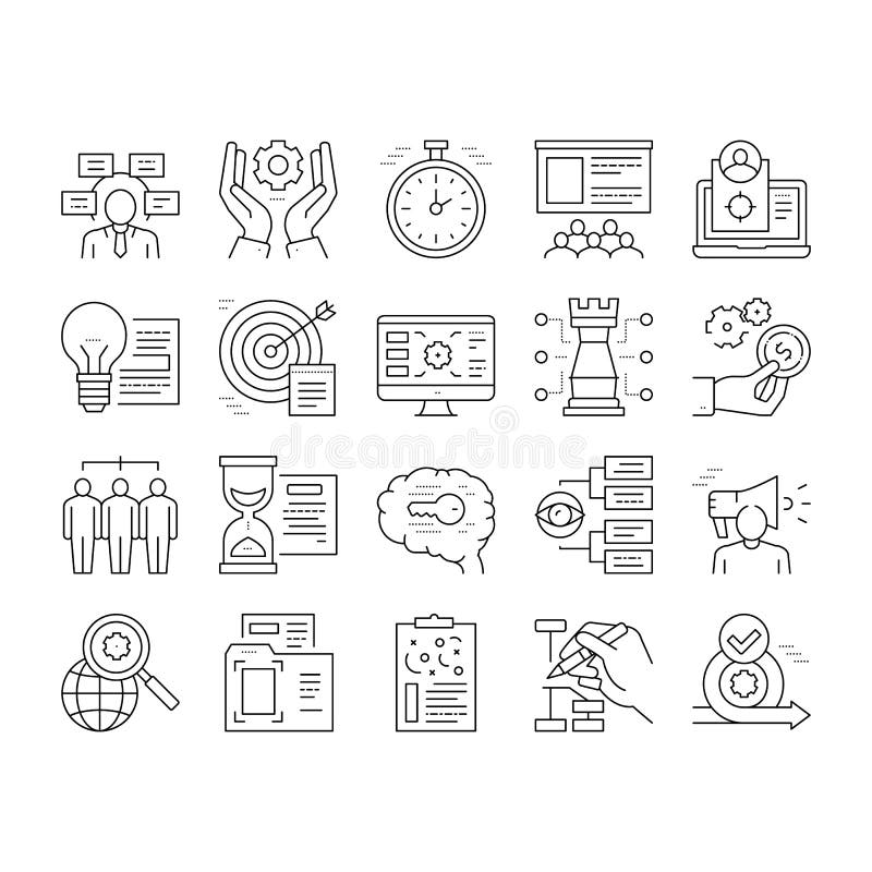 Project Development Collection Icons Set Vector . Stock Vector ...
