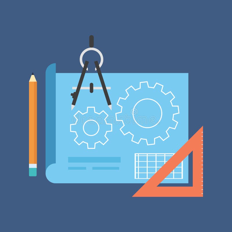 Project Development Concept. Flat Design Stock Vector - Illustration of ...