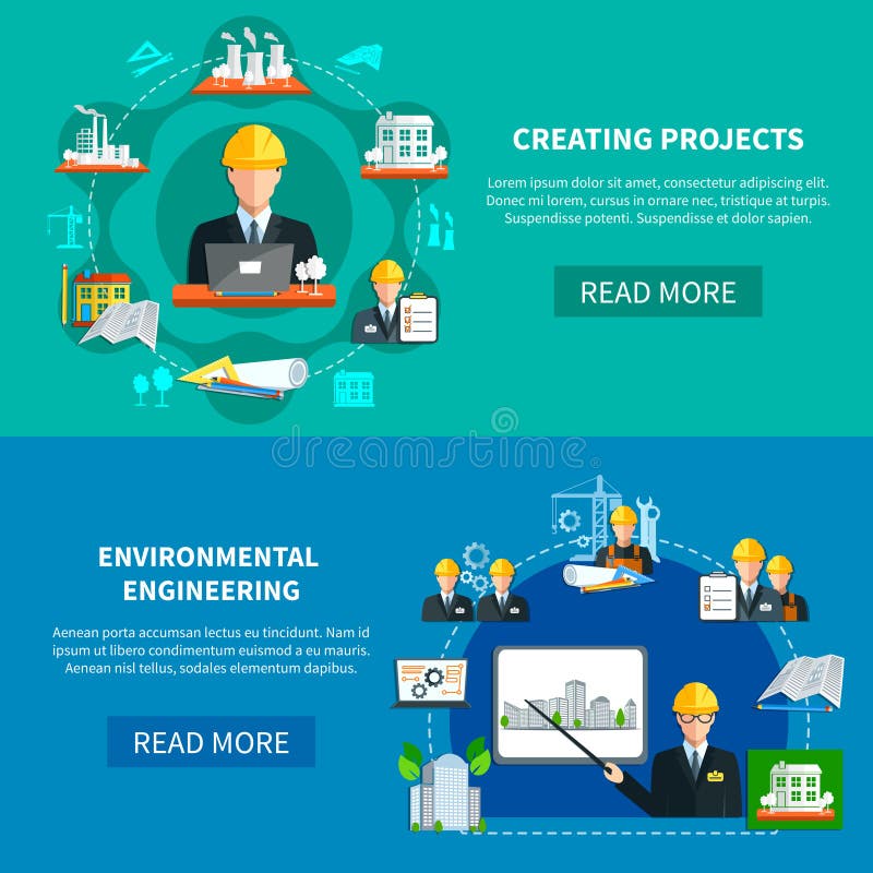 Project Development Horizontal Banners Stock Vector - Illustration of ...