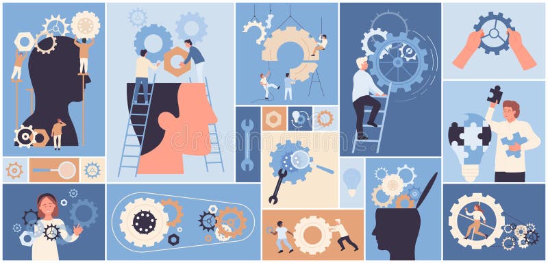 Project Development, Progress in Business Teamwork Set Stock Vector ...