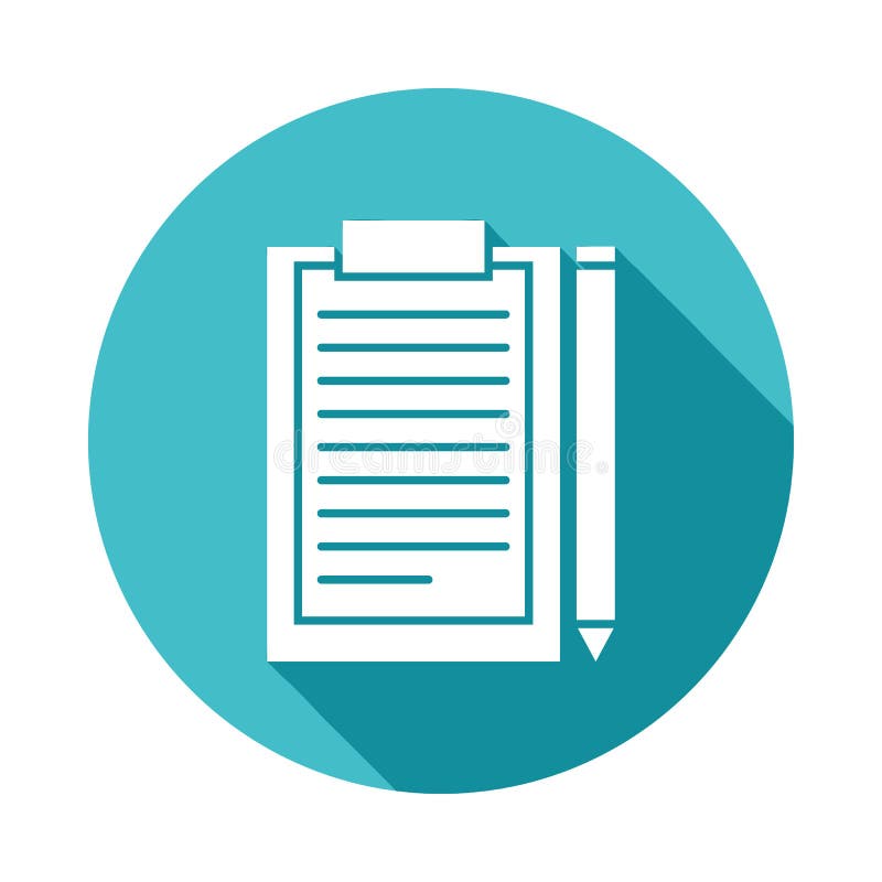 Project Documentation Icon in Flat Long Shadow Style Stock Illustration ...