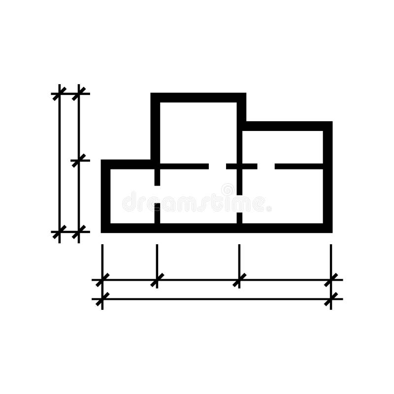 Project Drawing Building Plan Icon. Black Isolated Stock Vector ...