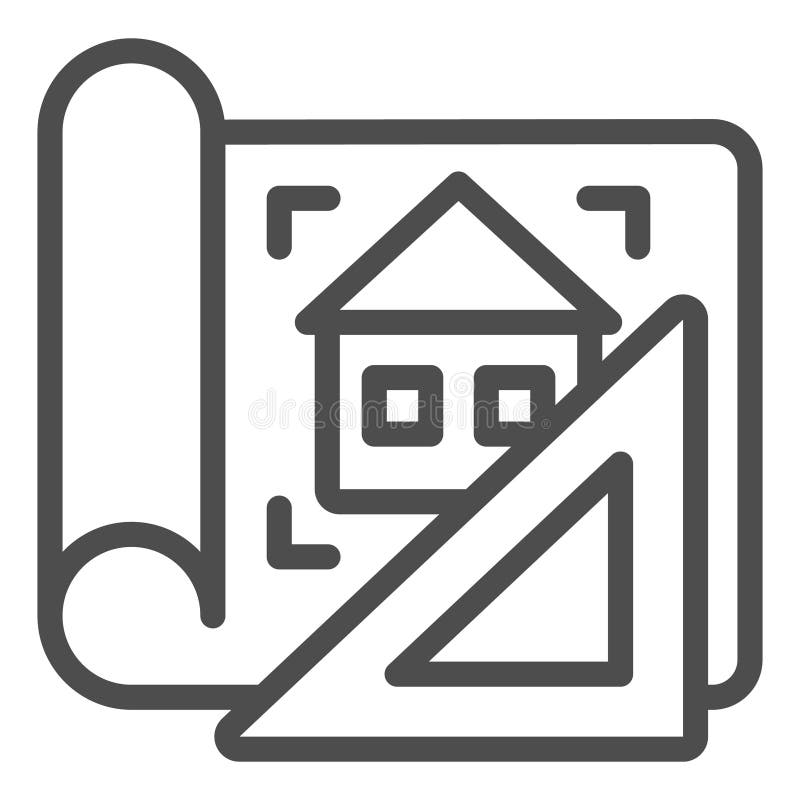 Project Drawing Line and Solid Icon, Construction Plan Concept. Vector ...
