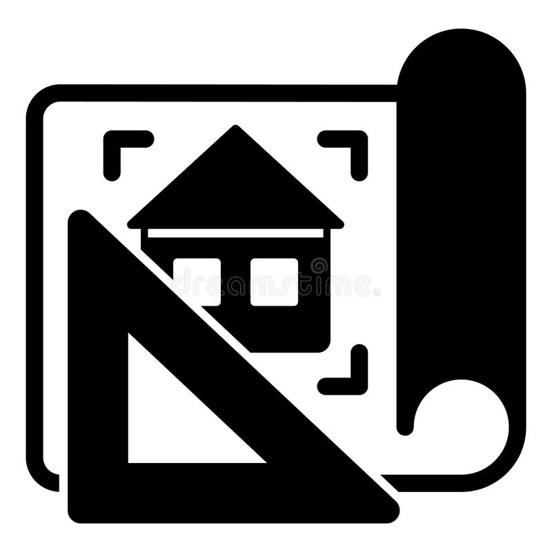 Project Drawing Solid Icon, Construction Plan Concept. Vector Graphics ...